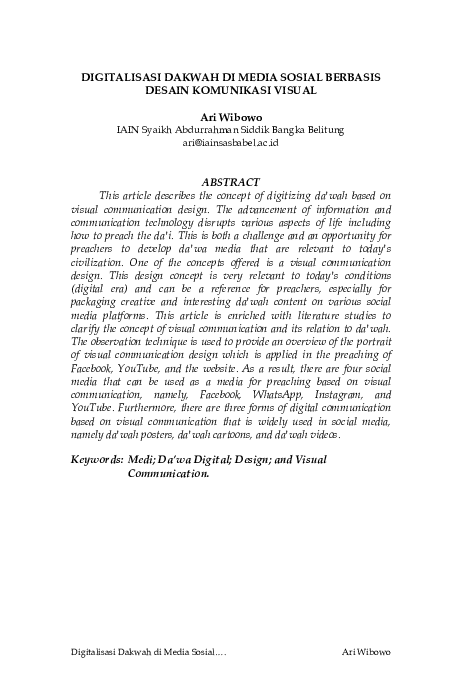 (PDF) Dakwah Berbasis Media Dan Komunikasi Visual