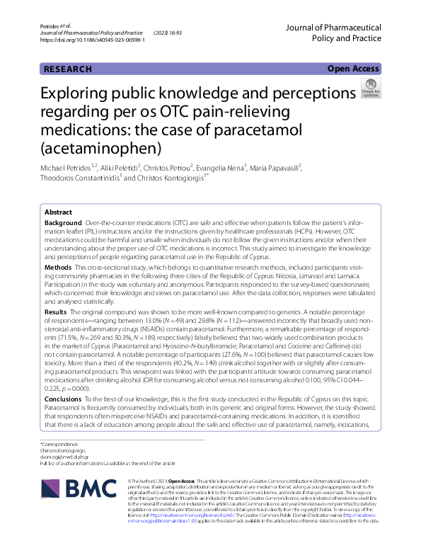 (PDF) Exploring public knowledge and perceptions regarding per os OTC ...