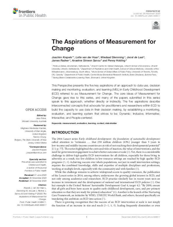 (PDF) The Aspirations of Measurement for Change
