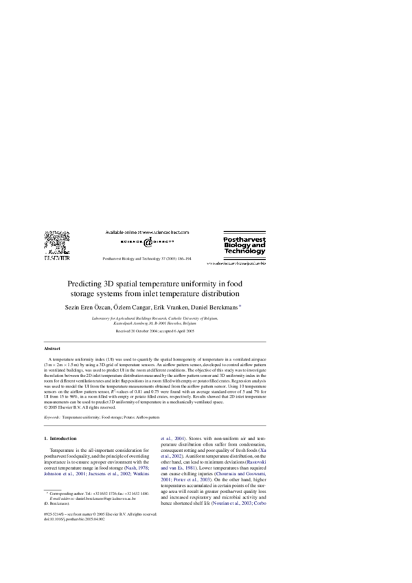 (PDF) Predicting 3D spatial temperature uniformity in food storage ...