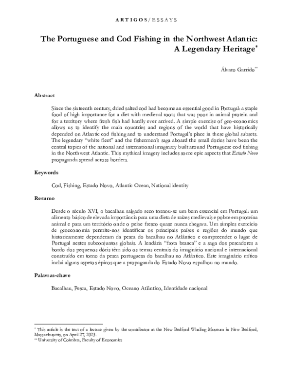(PDF) The Portuguese and Cod Fishing in the Northwest Atlantic: A ...