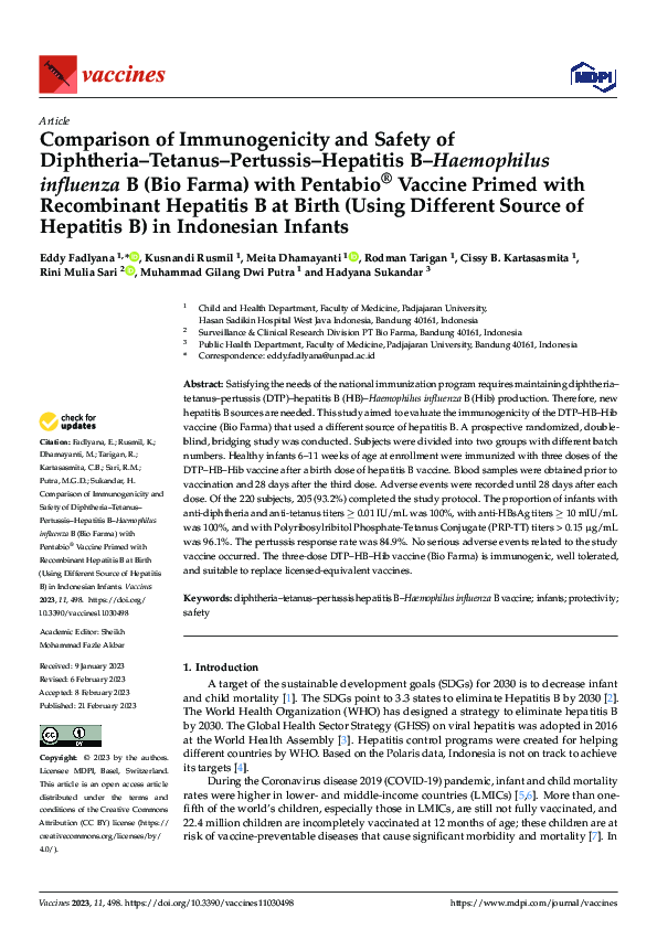 (PDF) Comparison of Immunogenicity and Safety of Diphtheria–Tetanus ...