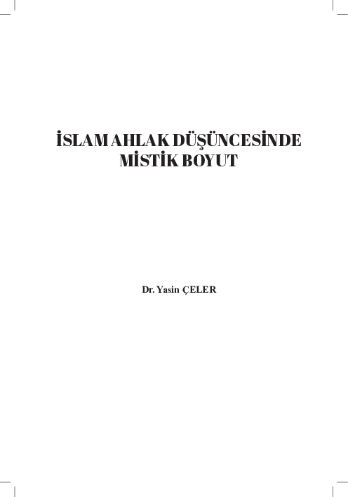 (PDF) İslam Ahlak Düşüncesinde Mistik Boyut