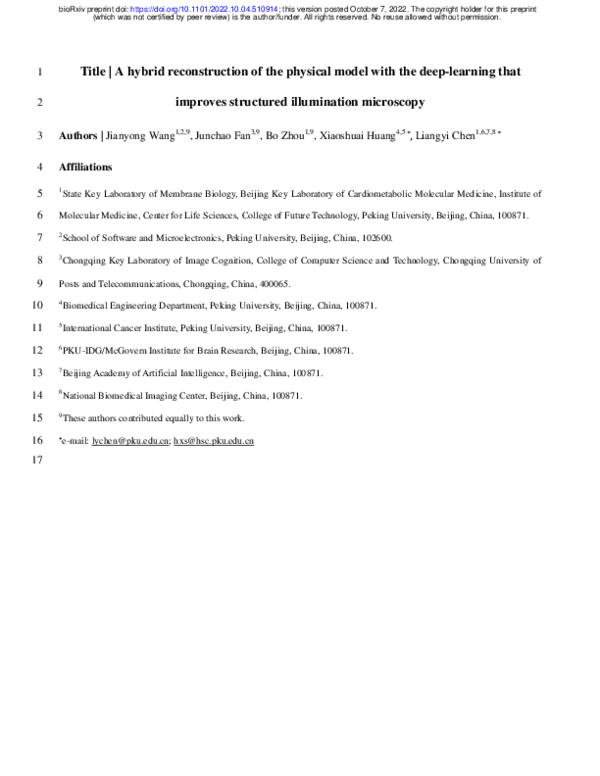 (PDF) A hybrid reconstruction of the physical model with the deep ...