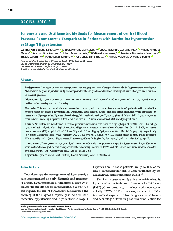 (PDF) Tonometric and Oscillometric Methods for Measurement of Central ...
