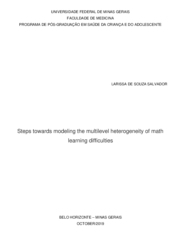 Pdf Steps Towards Modeling The Multilevel Heterogeneity Of Math Learning Difficulties