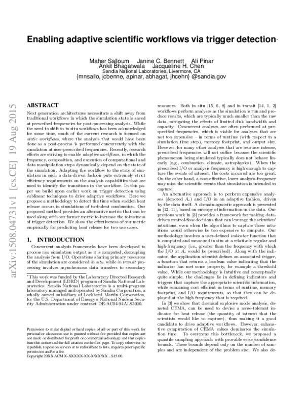 (PDF) Enabling Adaptive Scientific Workflows Via Trigger Detection