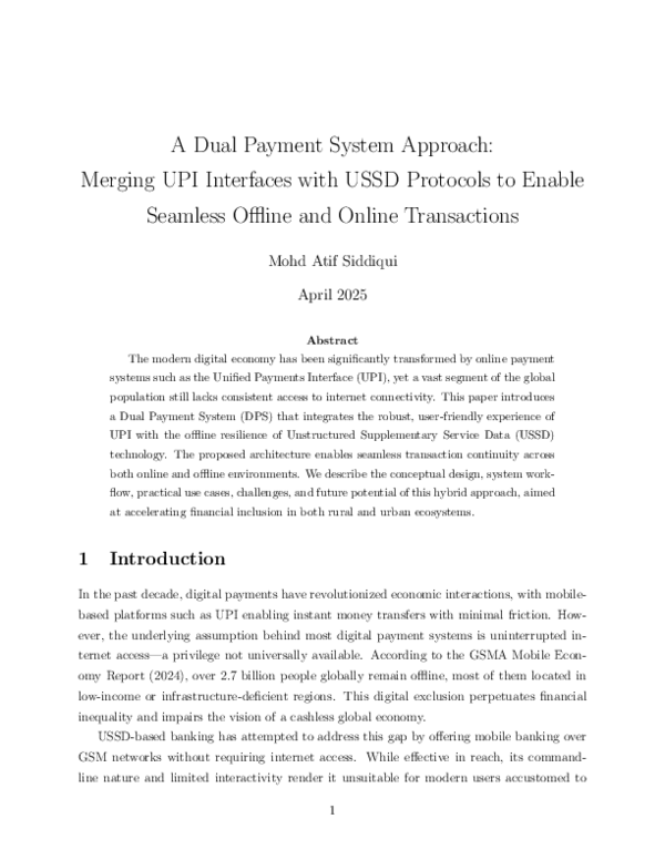 (PDF) A Dual Payment System Approach