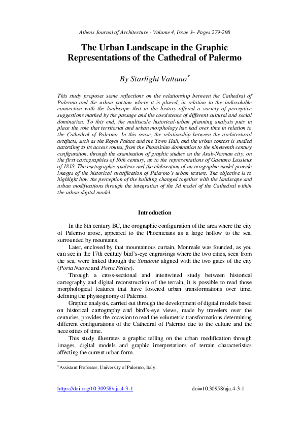 (PDF) The Urban Landscape in the Graphic Representations of the Cathedral of Palermo