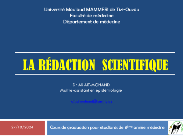 (PDF) LA RÉDACTION SCIENTIFIQUE