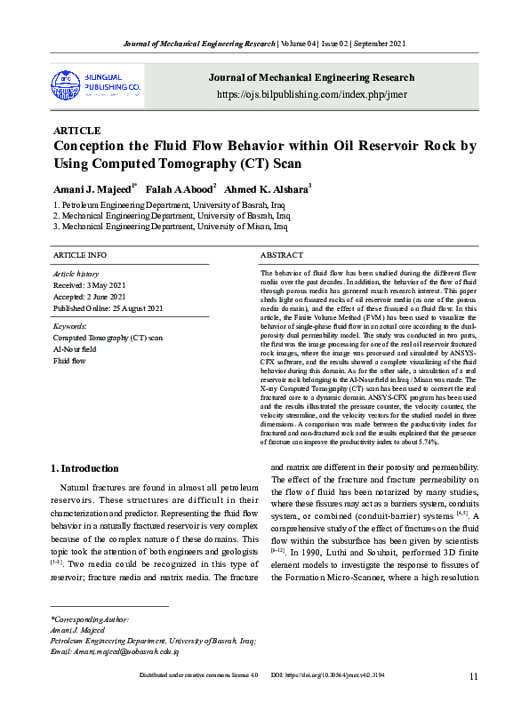 (PDF) Conception the Fluid Flow Behavior within Oil Reservoir Rock by ...