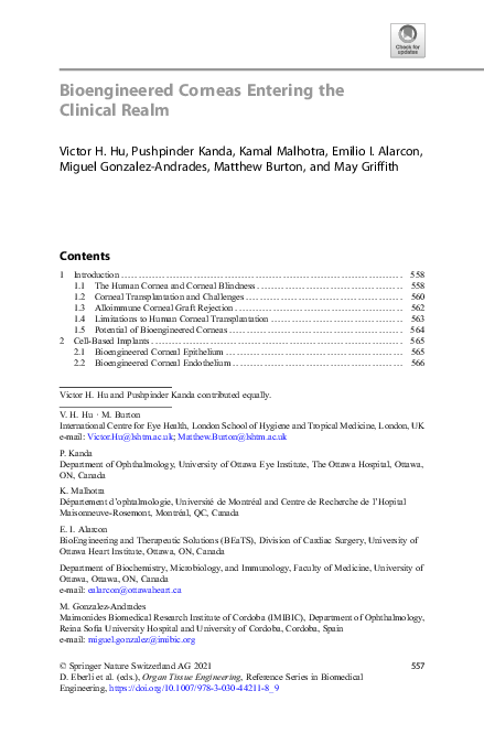 (PDF) Bioengineered Corneas Entering the Clinical Realm