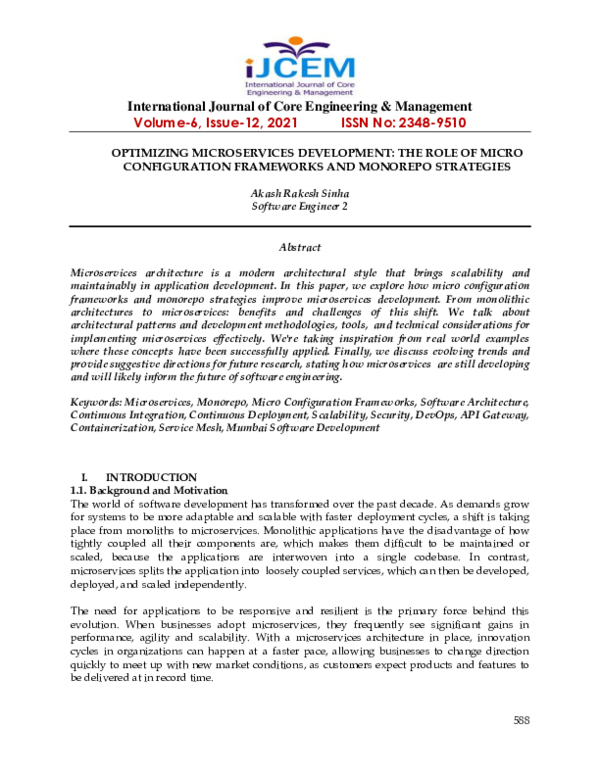 (PDF) Optimizing Microservices Development: The Role of Micro Configuration Frameworks and ...