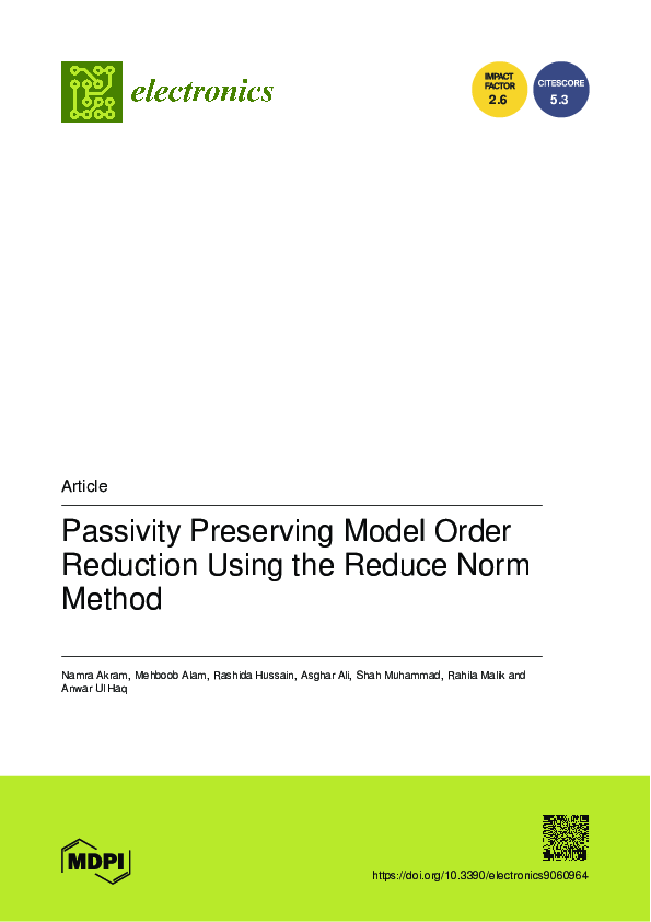 (PDF) Passivity Preserving Model Order Reduction Using the Reduce Norm Method