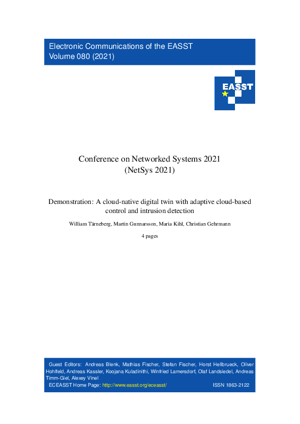 (PDF) Demonstration: A cloud-native digital twin with adaptive cloud-based control and intrusion ...