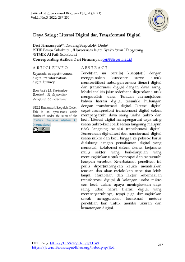 (PDF) Daya Saing : Literasi Digital dan Transformasi Digital