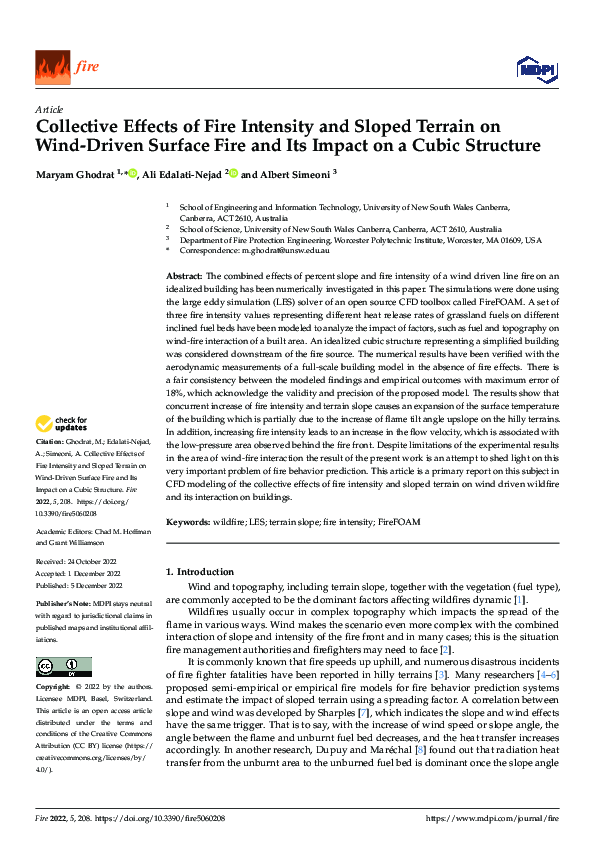 (PDF) Collective Effects of Fire Intensity and Sloped Terrain on Wind ...