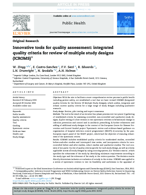 (PDF) Innovative tools for quality assessment: integrated quality ...