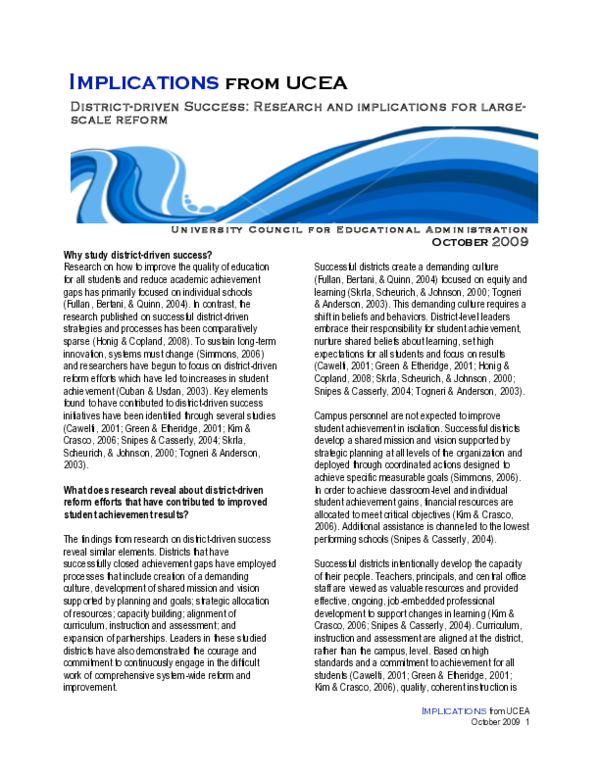 (PDF) District-Driven Success: Research and Implications for Large ...