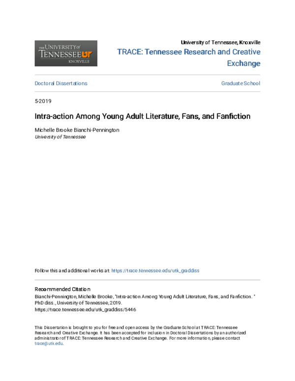 (PDF) Intra-action Among Young Adult Literature, Fans, and Fanfiction