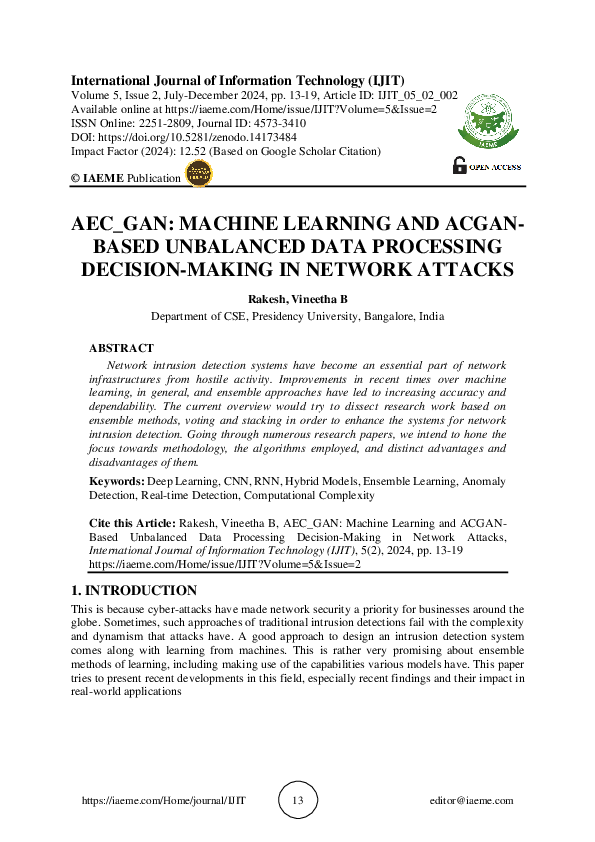 (PDF) AEC_GAN: MACHINE LEARNING AND ACGAN-BASED UNBALANCED DATA PROCESSING DECISION-MAKING IN ...