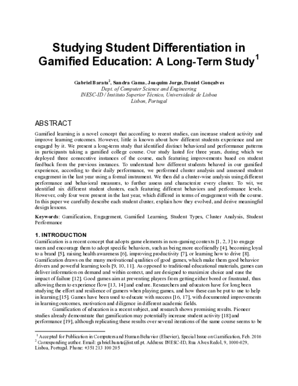 (PDF) Studying student differentiation in gamified education: A long ...