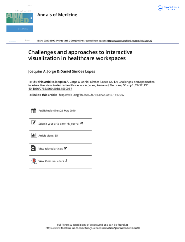 (PDF) Challenges and approaches to interactive visualization in healthcare workspaces