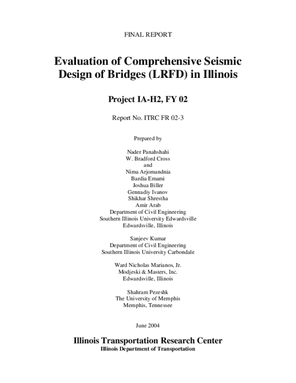 (PDF) Evaluation of Comprehensive Seismic Design of Bridges (LRFD) in ...