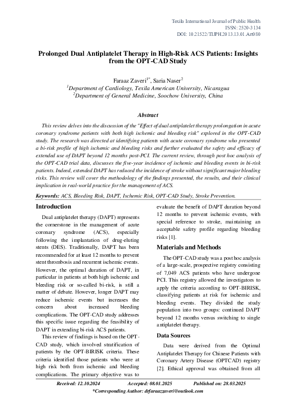 (PDF) Prolonged Dual Antiplatelet Therapy in High-Risk ACS Patients ...