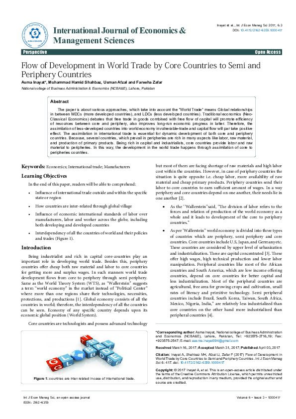 (PDF) Flow of Development in World Trade by Core Countries to Semi and ...