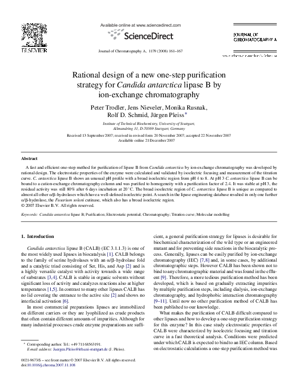 (PDF) Rational design of a new one-step purification strategy for ...