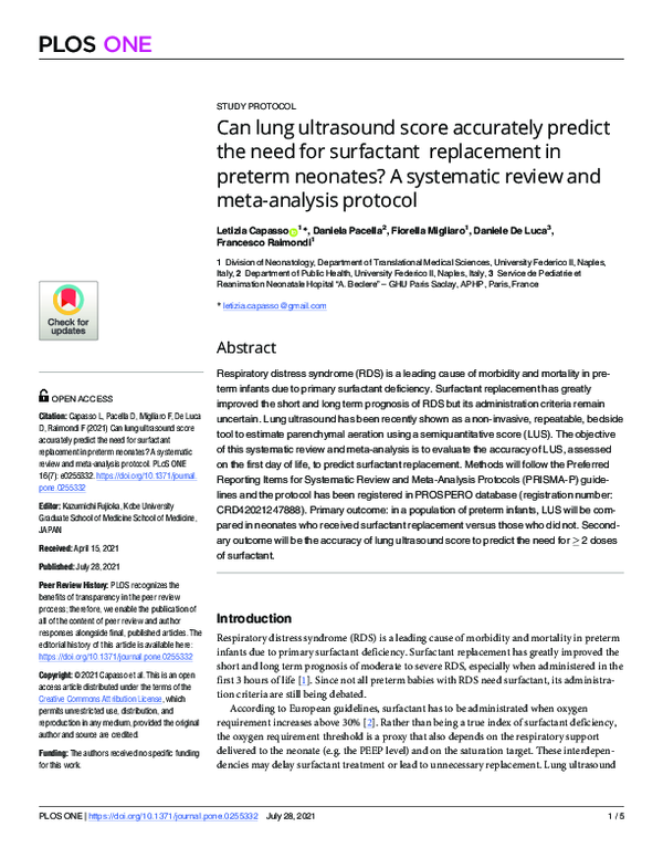 (PDF) Can lung ultrasound score accurately predict the need for ...