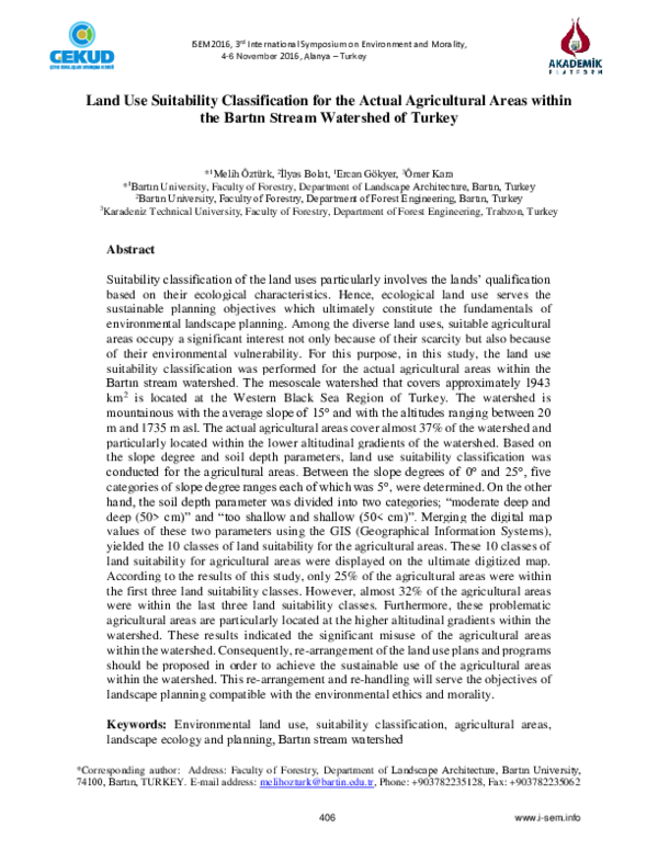 (PDF) Land Use Suitability Classification for the Actual Agricultural ...