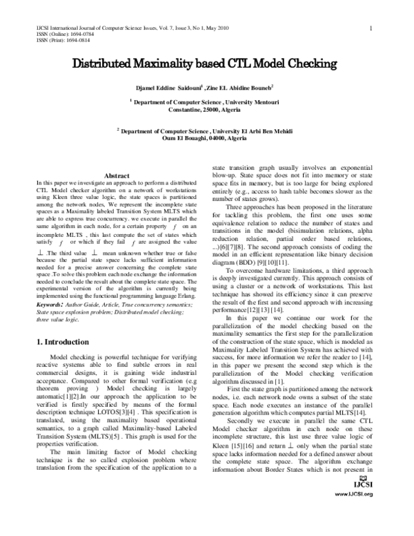 (PDF) Maximality-based symbolic model checking