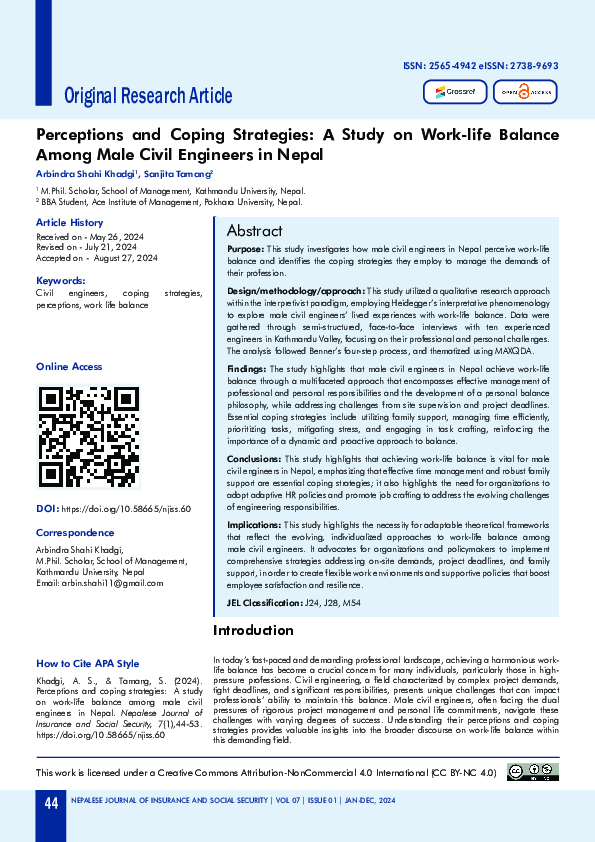 (PDF) Perceptions and Coping Strategies: A Study on Work-life Balance ...
