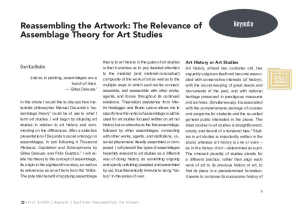 (PDF) Reassembling the Artwork