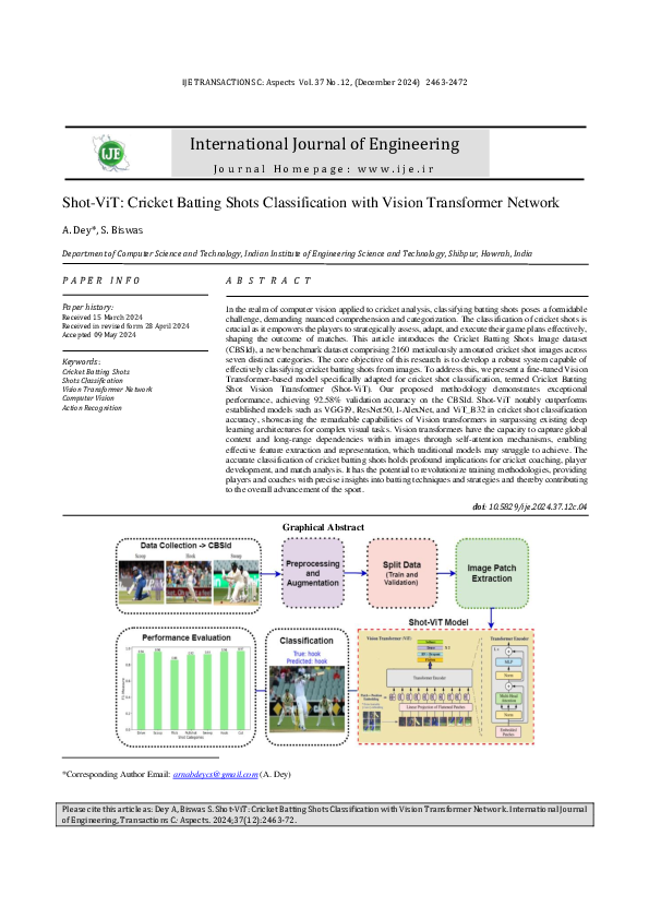 (PDF) Shot-ViT: Cricket Batting Shots Classification with Vision ...
