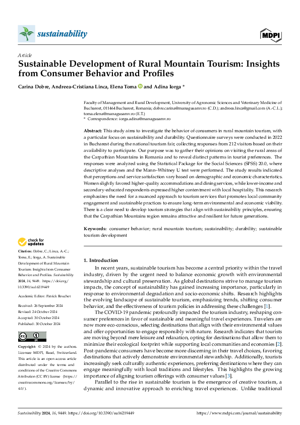 (PDF) Sustainable Development of Rural Mountain Tourism: Insights from ...