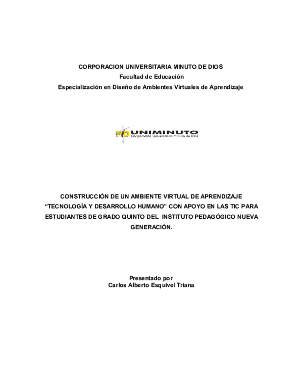 (PDF) Construcción de un ambiente virtual de aprendizaje “tecnología y ...