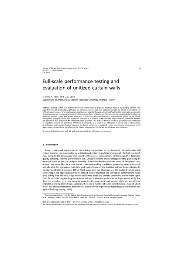 (PDF) Full-scale performance testing and evaluation of unitized curtain ...