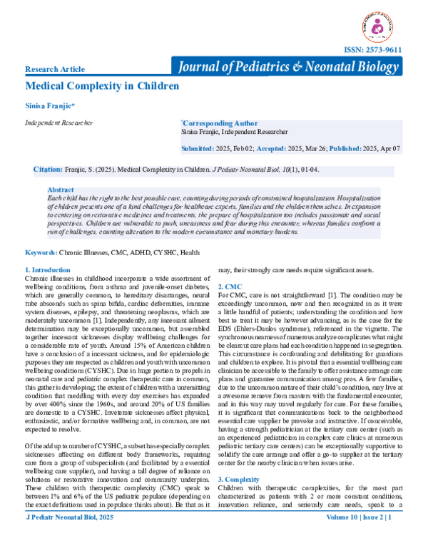 (PDF) Medical Complexity in Children