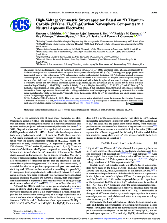 (PDF) High-Voltage Symmetric Supercapacitor Based on 2D Titanium ...