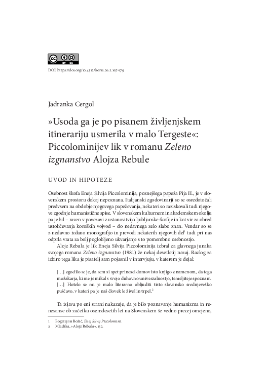 (PDF) "Usoda ga je po pisanem življenjskem itinerariju usmerila v malo ...