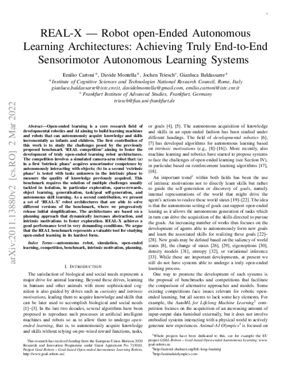 (PDF) REAL-X -- Robot open-Ended Autonomous Learning Architectures ...