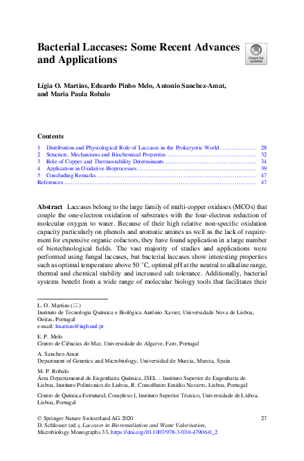 (PDF) Bacterial Laccases: Some Recent Advances and Applications