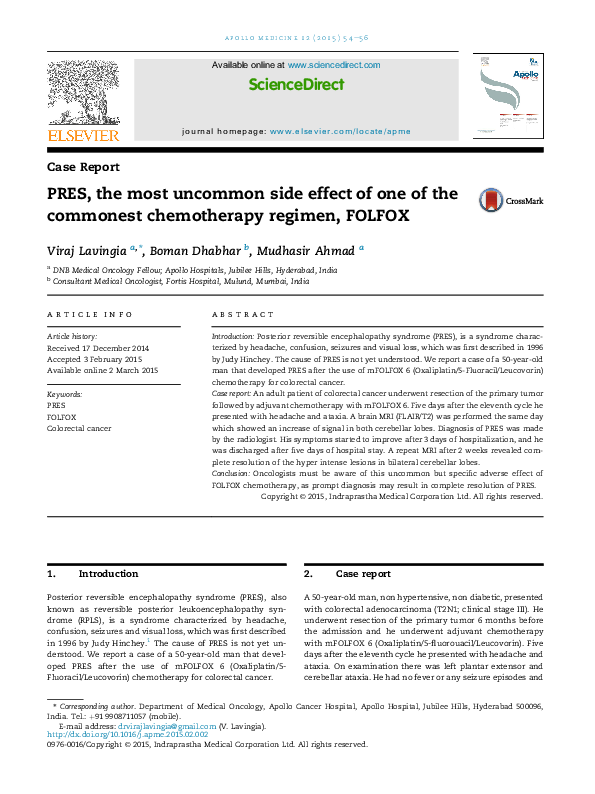 (PDF) PRES, the most uncommon side effect of one of the commonest ...
