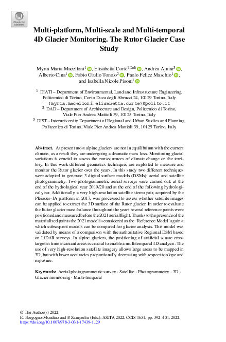 (PDF) Multi-platform, Multi-scale and Multi-temporal 4D Glacier Monitoring. The Rutor Glacier ...