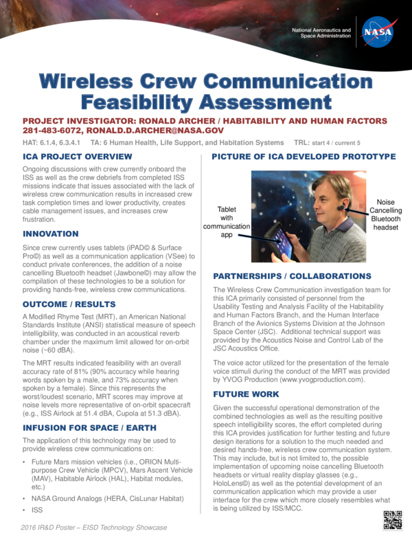 (PDF) Wireless Crew Communication Feasibility Assessment