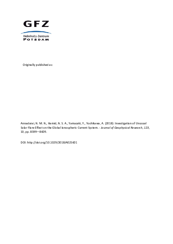 (PDF) Investigation of Unusual Solar Flare Effect on the Global ...