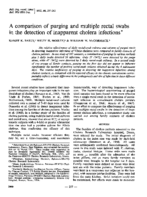(PDF) A comparison of purging and multiple rectal swabs in the ...